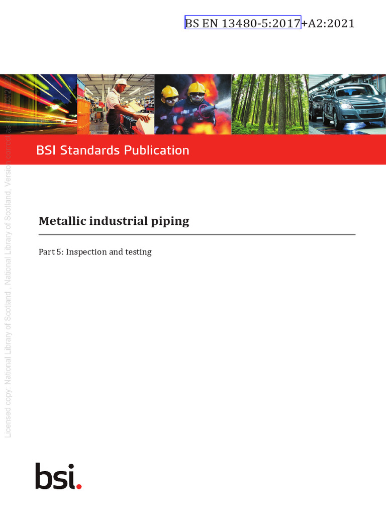 BS EN 13480 5 2021, Metallic Industrial Piping, Inspection and | PDF ...