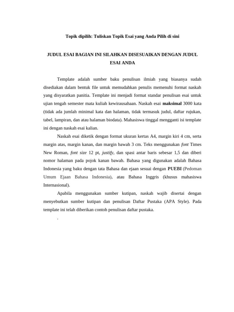 Template Esai | PDF