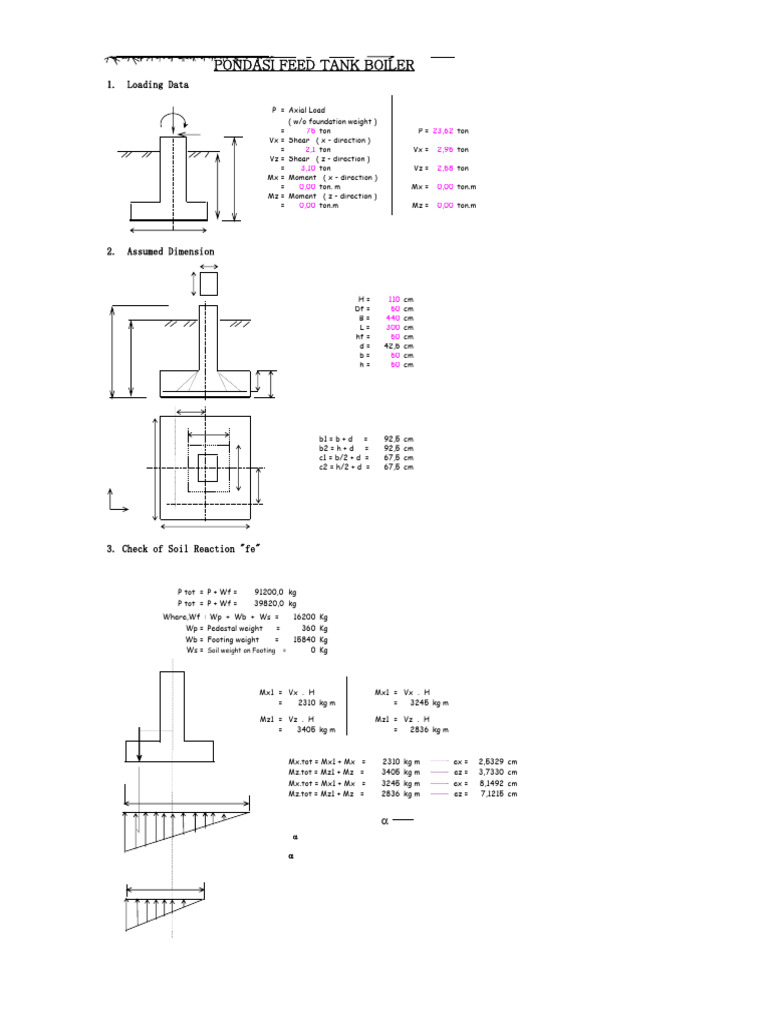 Pondasi PEDESTAL Feed Tank | PDF | Mechanical Engineering