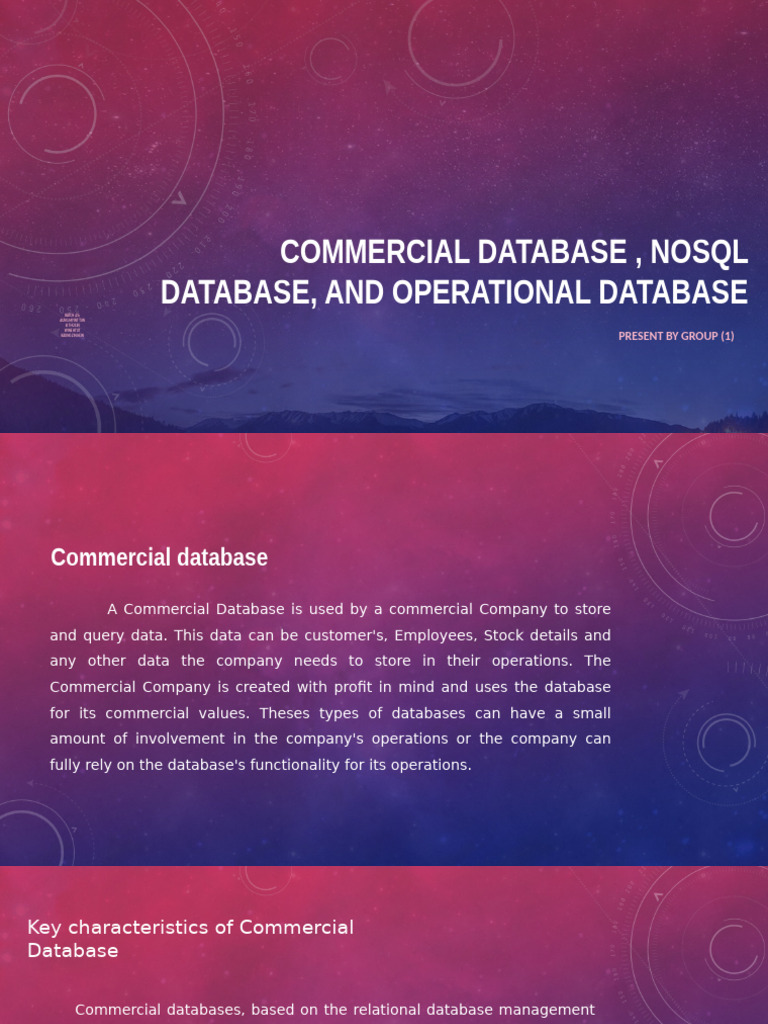 Database Presentation | PDF | No Sql | Databases Database Presentation | PDF | No Sql | Databases