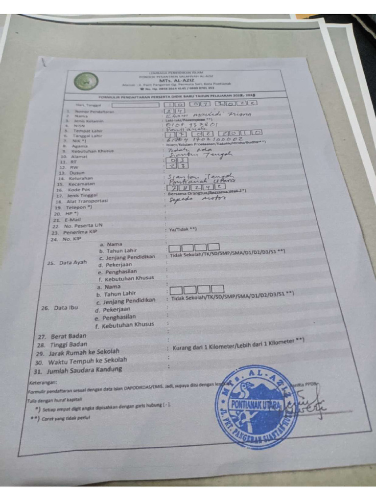 6.5 Formulir PPDB+ Rapat RKT Daftar Hadir RKT | PDF