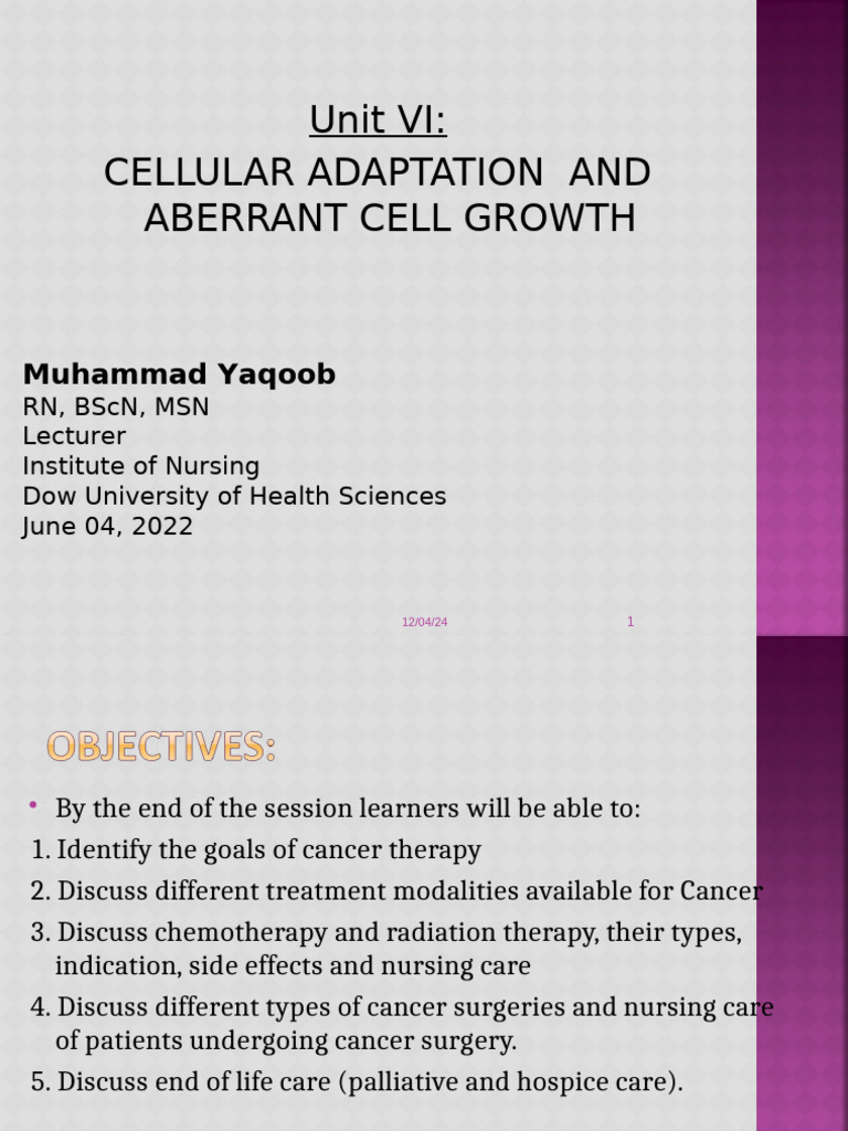 Unit 6 - Cellular Adaptation and Aberrant Cell Growth-1 | PDF ...