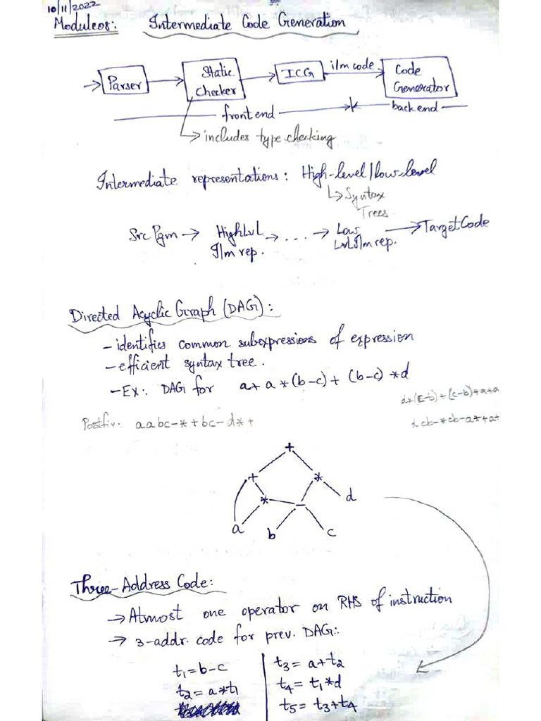 Cd Modules08 Intermediate Code Generation Pdf