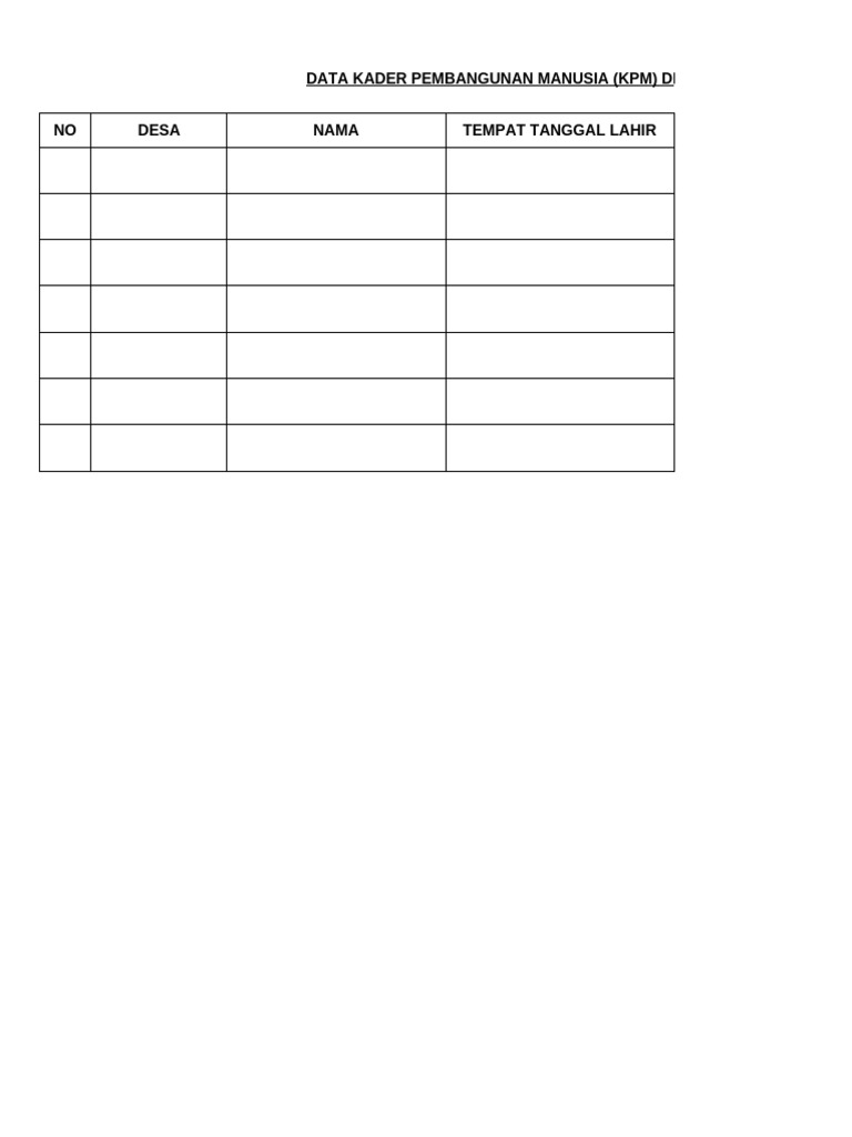 Form Data KPM 2023 | PDF