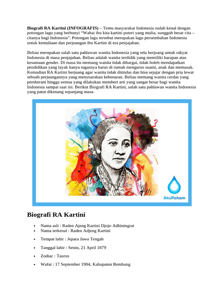 Biografi RA Kartini 1 | PDF