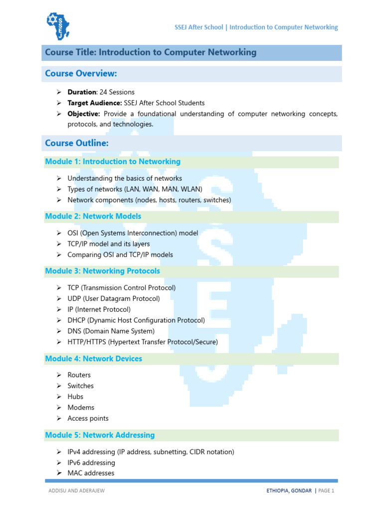 Syllabus of Networking | PDF | Computer Network | Internet Protocol Suite