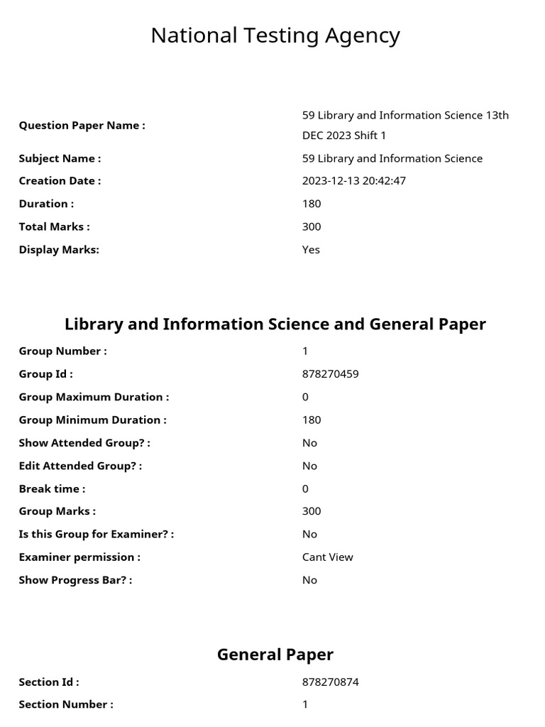 Library and Information Science | PDF | Multiple Choice | Methodology