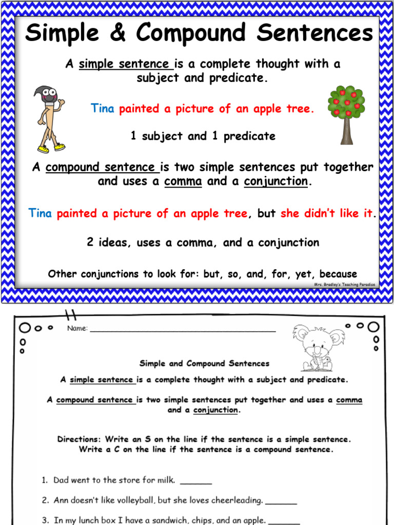 Simple and Compound Sentences Guide | PDF | Syntax | Grammar