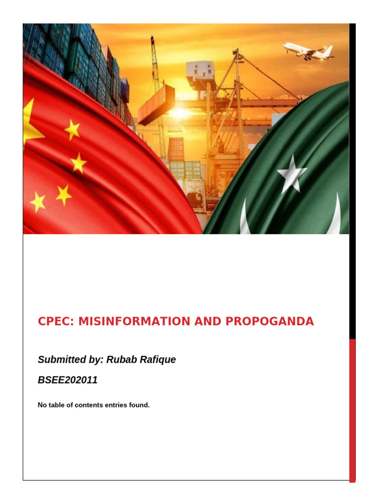 CPEC case study | PDF | Media Manipulation | Mass Media