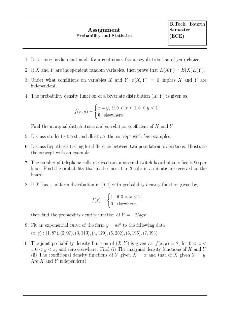 Assignment-ECE 4th Sem 24 | PDF