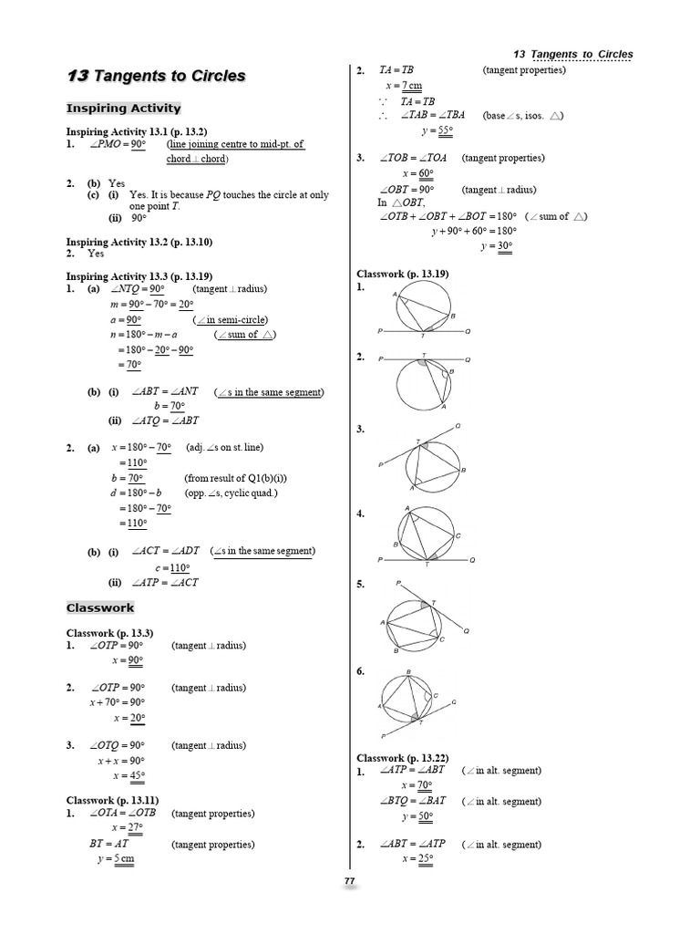 Tangents To Circles | PDF | Circle | Geometric Measurement