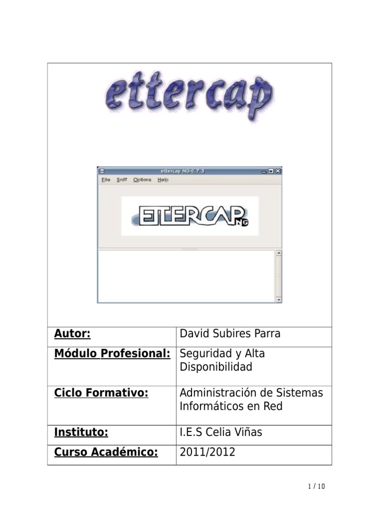 Tutorial Ettercap | PDF