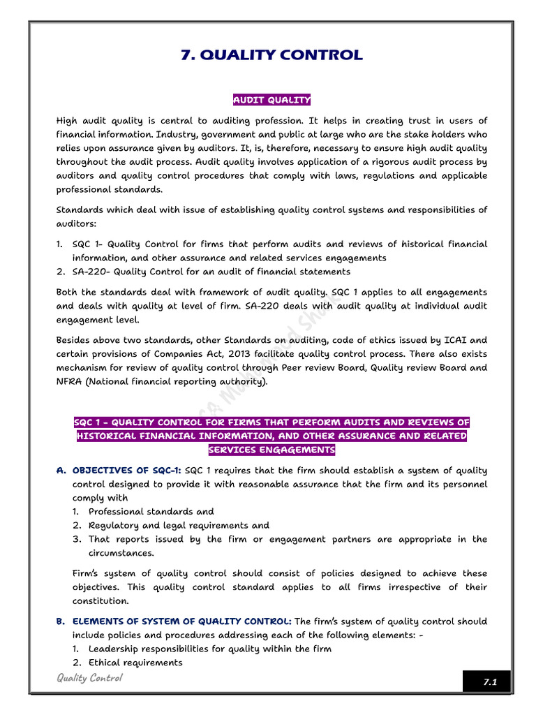 07 Quality Control | PDF