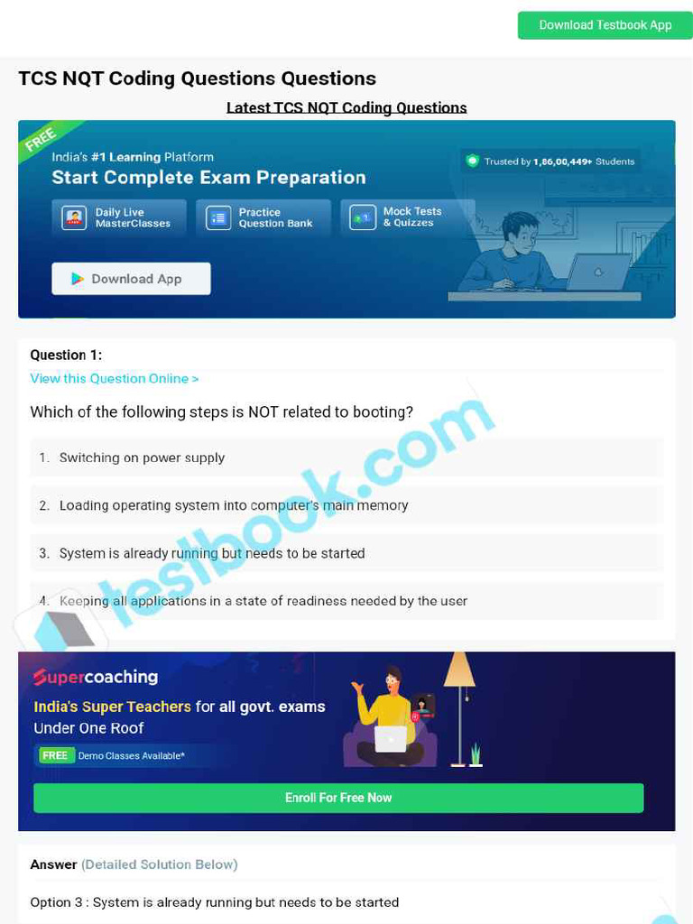 Tcs NQT Coding Questions 64c9017b8ea921b7c0ab39e0 | PDF