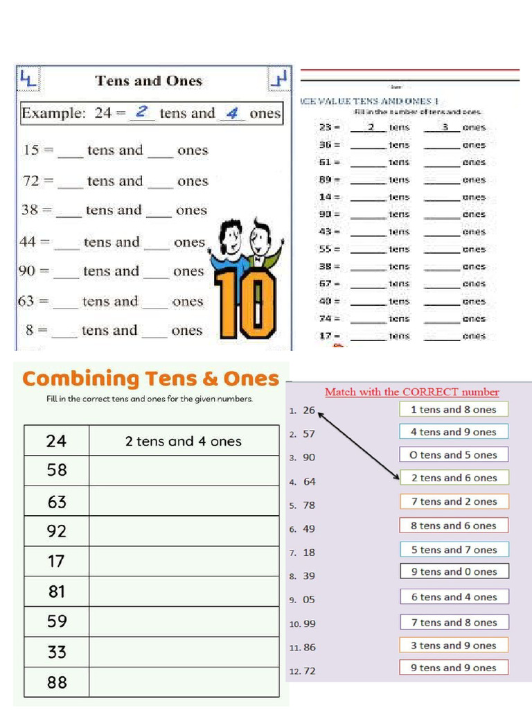 tens and ones worksheet | PDF