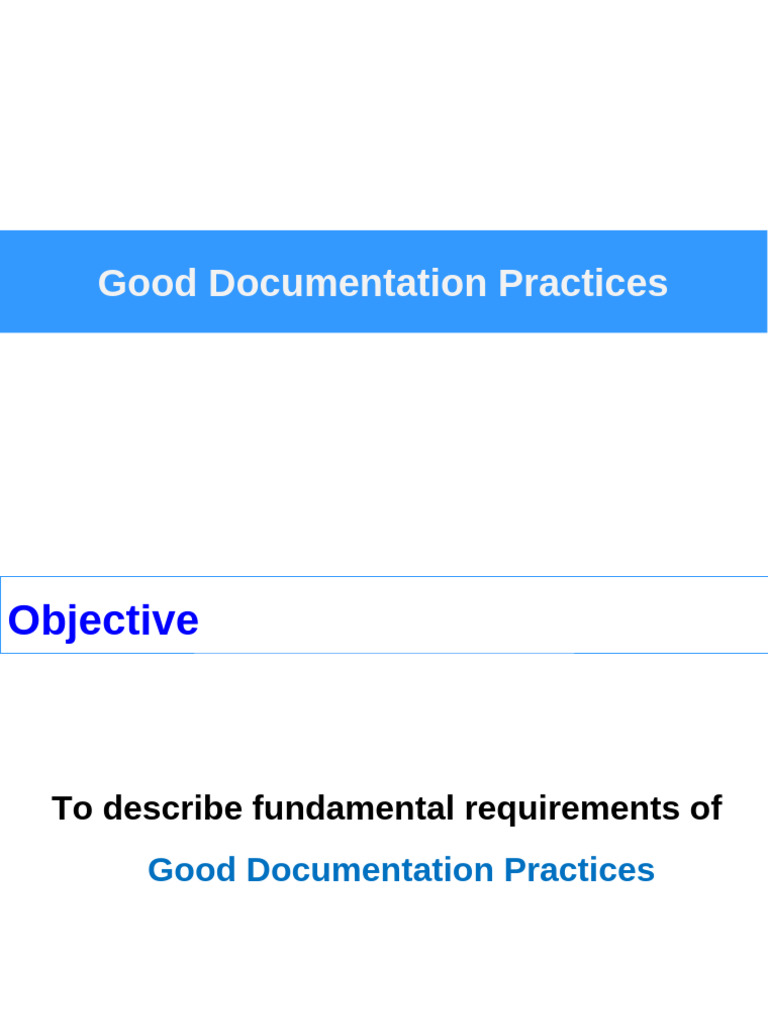 Good Documentation Practices | PDF
