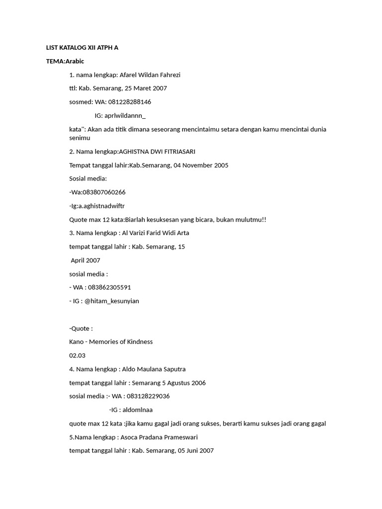 Katalog Xii Atph a-1 | PDF