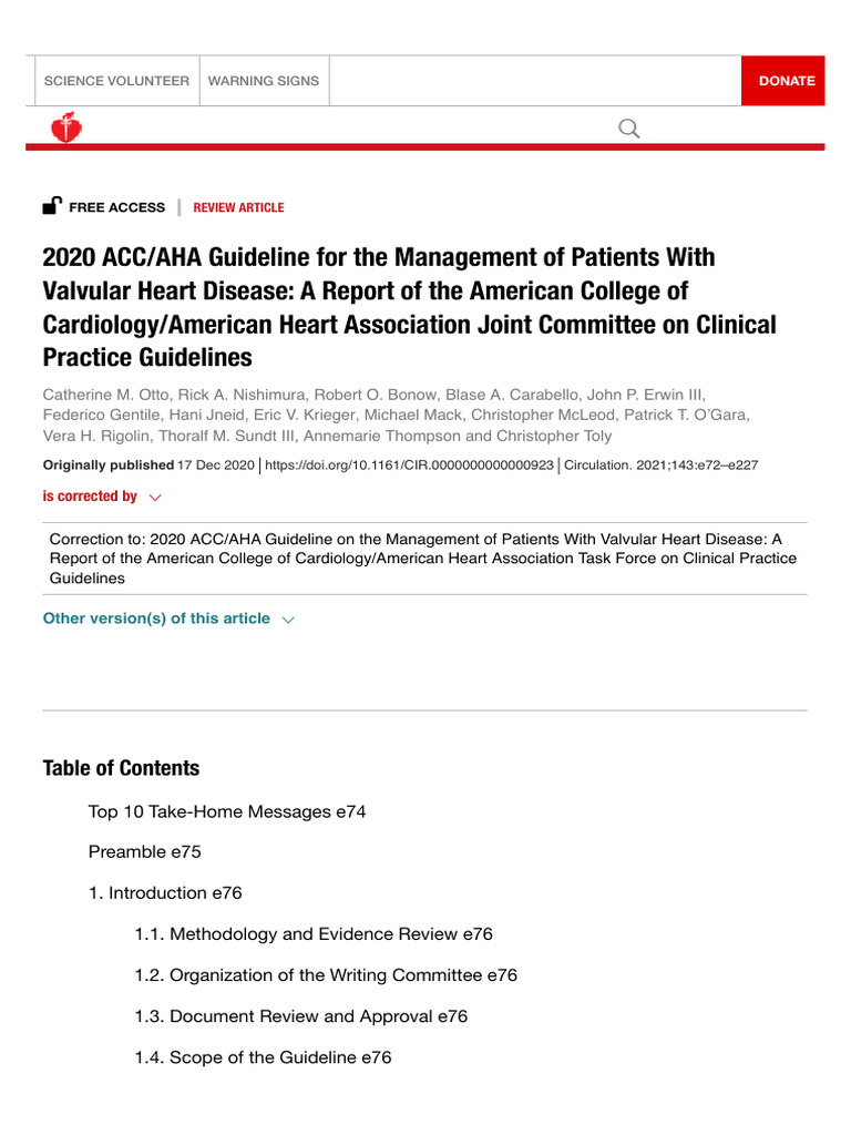 2020 ACC/AHA Guideline For The Management of Pat | PDF ...