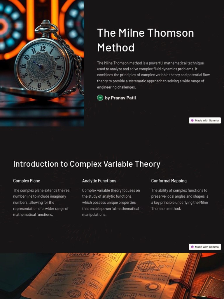 The Milne Thomson Method | PDF | Fluid Dynamics | Complex Analysis