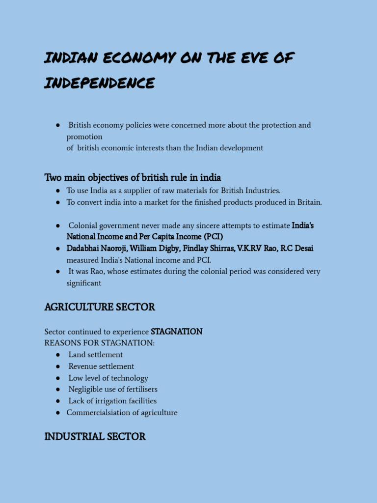 INDIAN ECONOMY ON THE EVE OF INDEPENDENCE (2) | PDF | Cotton | Economy ...