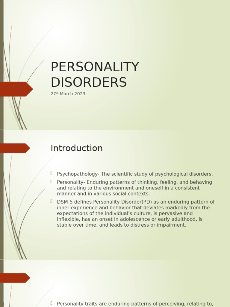 Personality Disorders | PDF | Personality Disorder | Borderline ...
