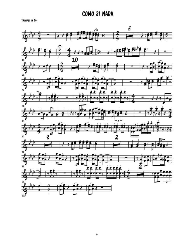 COMO SI NADA Mariachi Trompeta | PDF