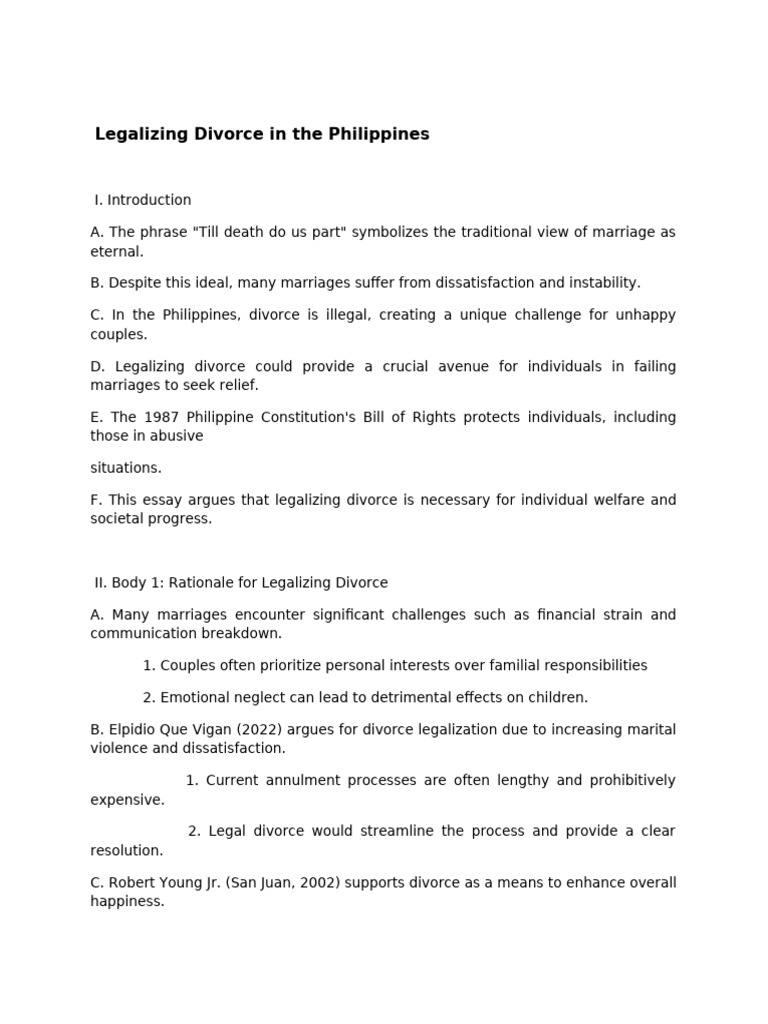 Legalizing Divorce in the Philippines | PDF | Divorce | Marriage