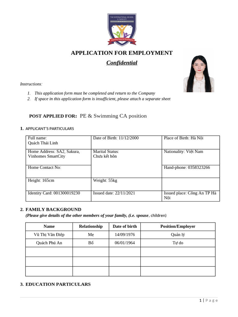 Candidate Information Form | PDF