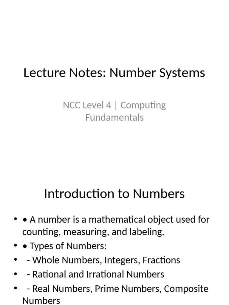 Number Systems Lecture | PDF