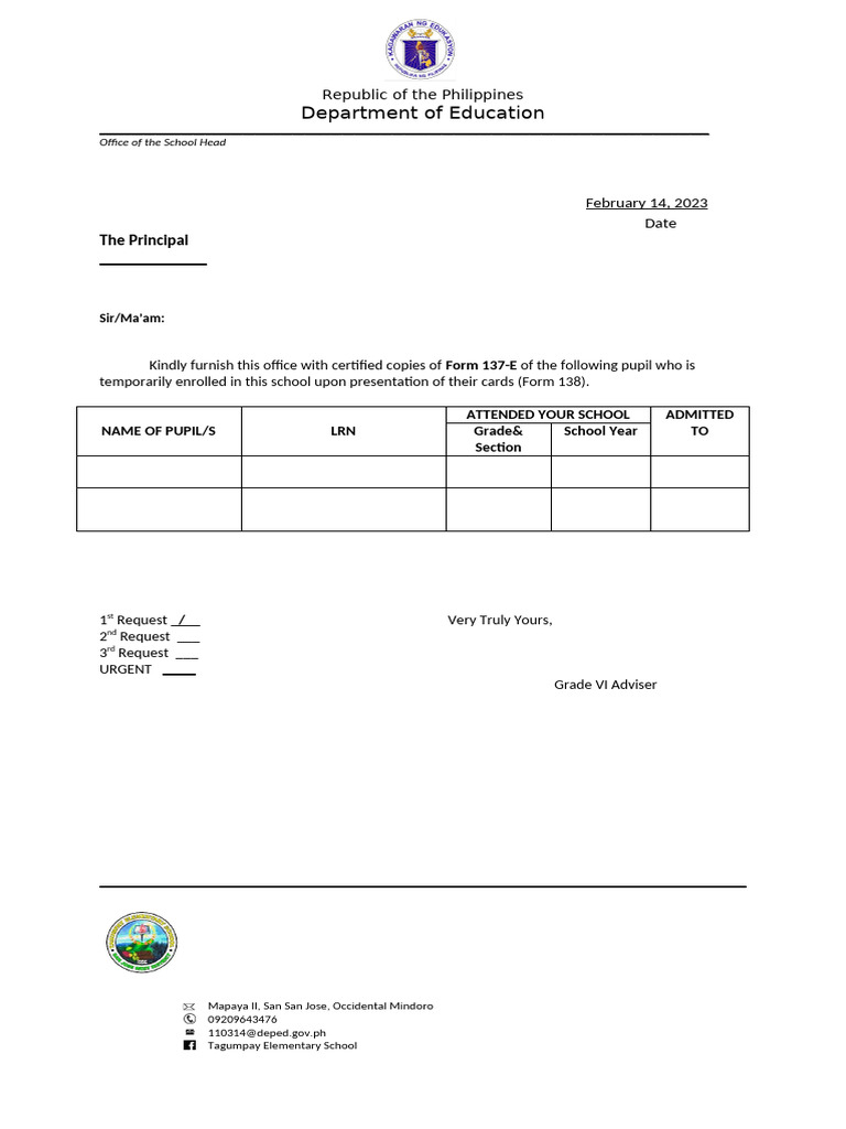 137-E Request Form.docx_scribd | PDF | Philippines