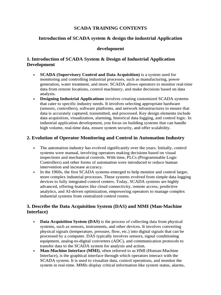 Scada Training Contents | PDF | Scada | Programmable Logic Controller Scada Training Contents | PDF | Scada | Programmable Logic Controller
