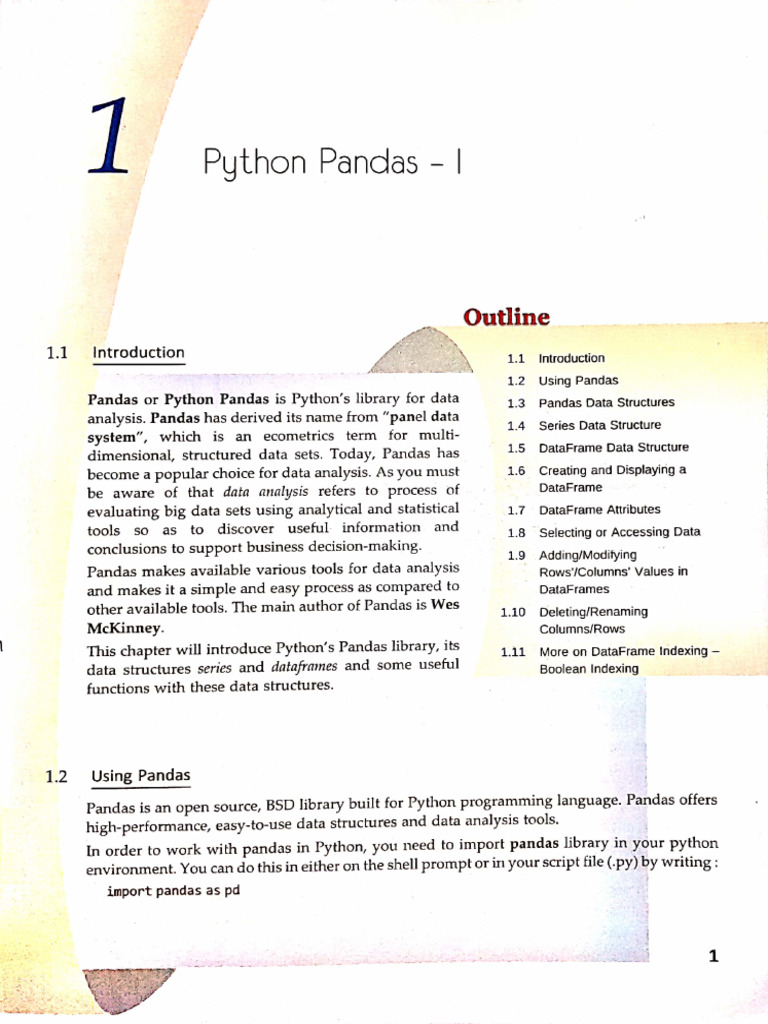 Sumita Arora 12 IP CH 1 Python Pandas 1 | PDF