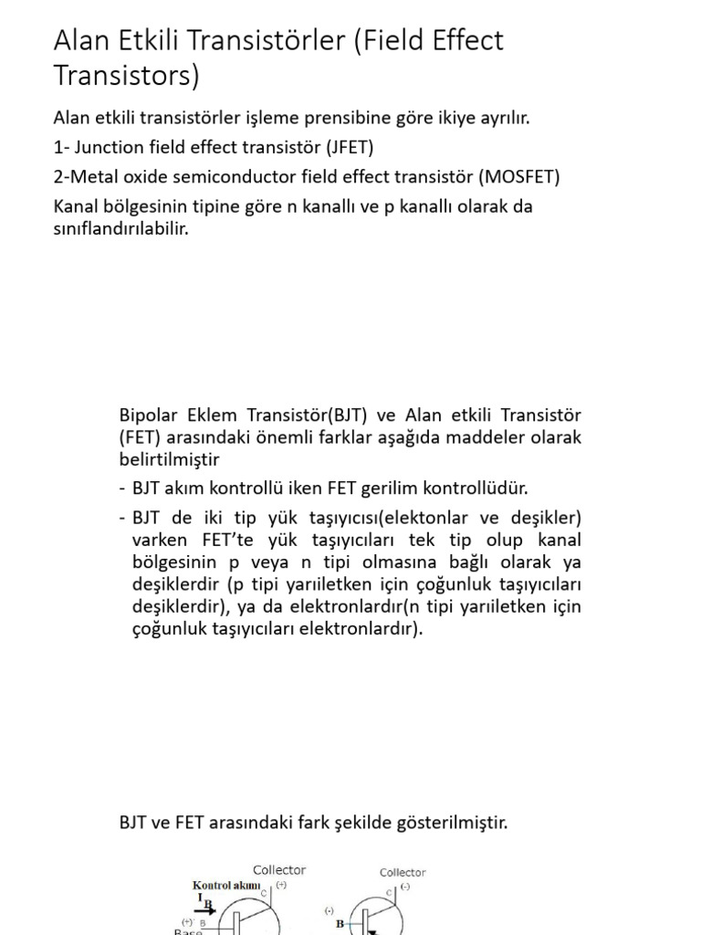 Alan Etkili Transistörler (Field Effect Transistors) | PDF