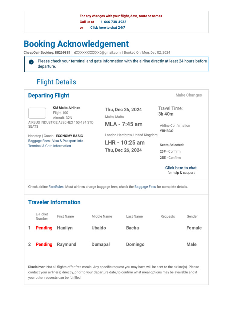 Confirmation-Email Print | PDF | Airlines | Civil Aviation