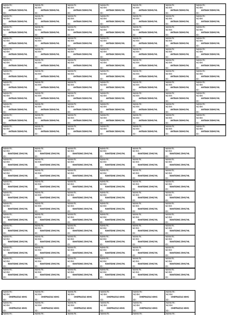ETIKET INJEKSI | PDF