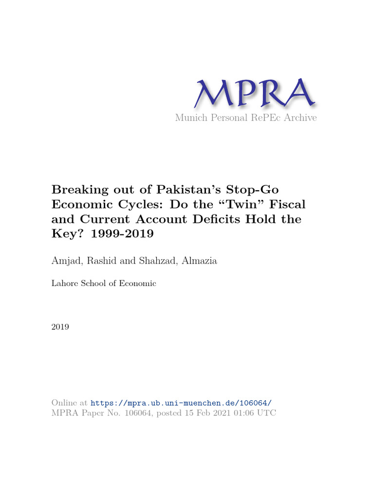 Breaking Out of Pakistan's Stop-Go Economic Cycles | PDF | Government ...