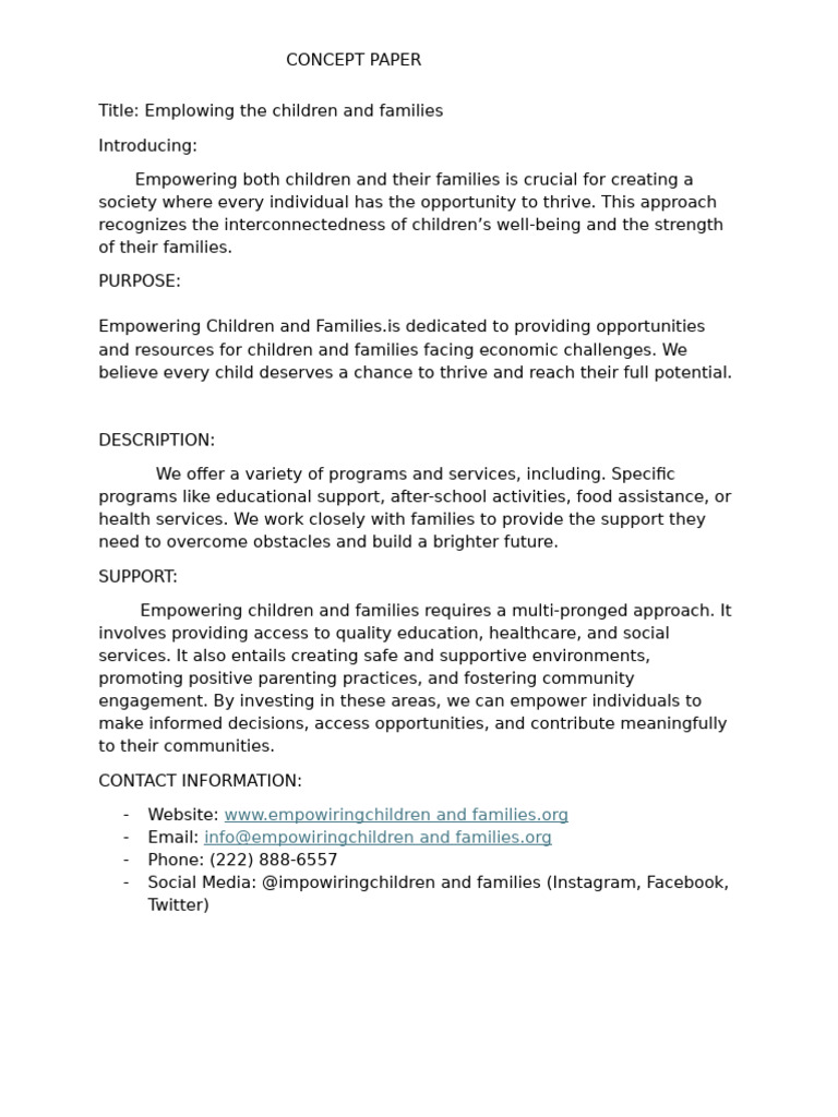 Group 1 Concept Paper | PDF
