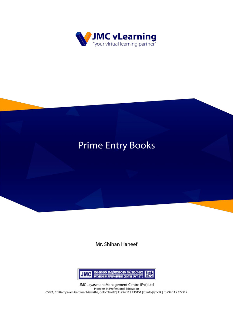 FAC Prime Entry Book's note | PDF