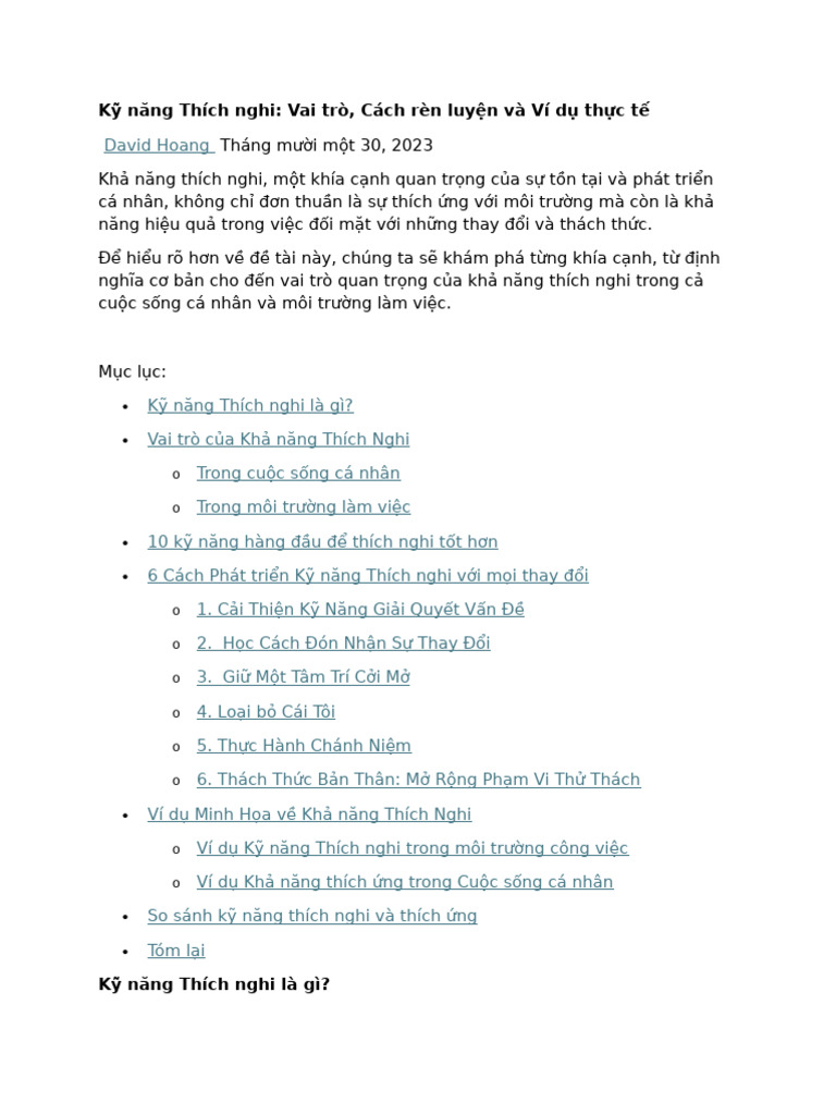 K Năng Thích Nghi | PDF