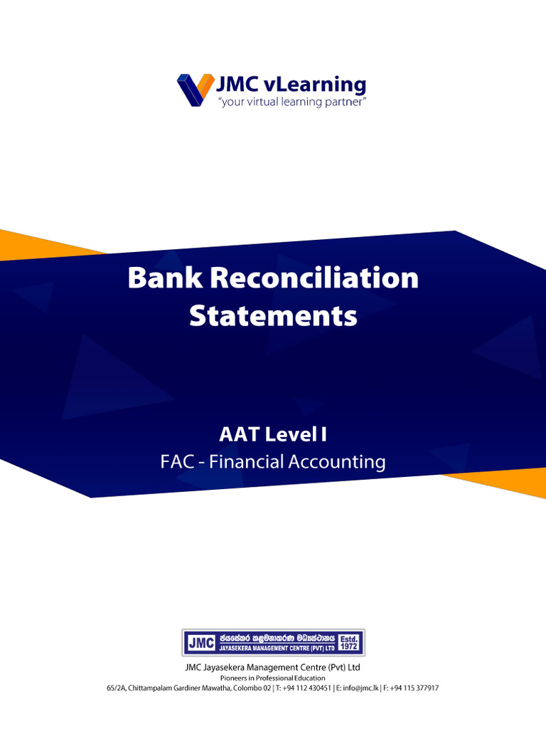 FAC Bank Reconciliation Statement | PDF | Financial Services | Banking