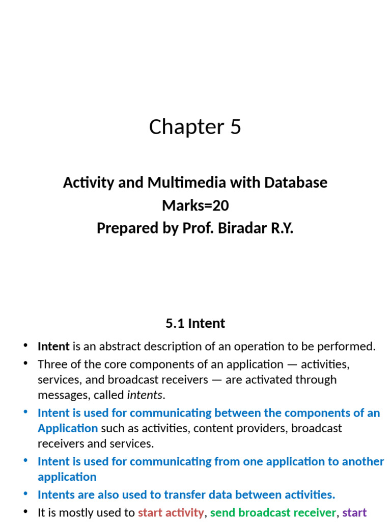 Chapter 5MAD New | PDF | Android (Operating System) | Uniform Resource Identifier