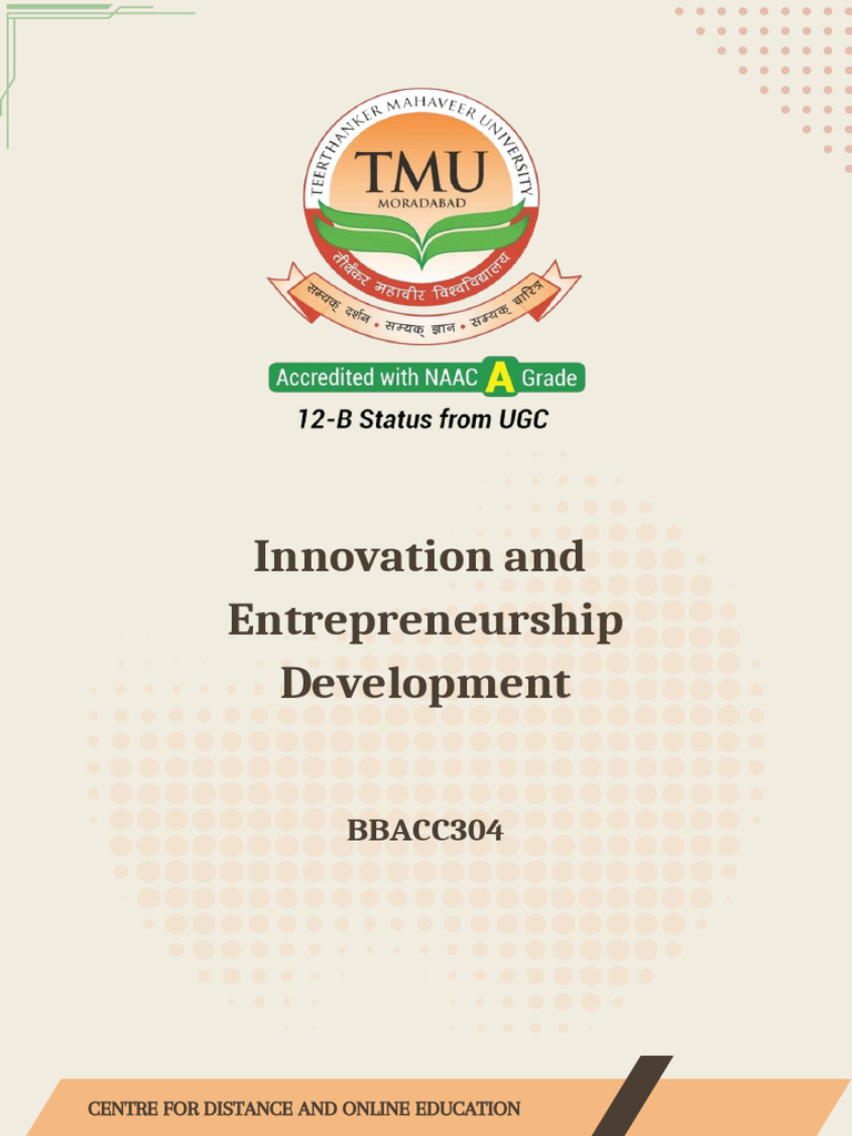 Bbacc304 Innovation and Entrepreneurship Development 3 SLM | PDF ...