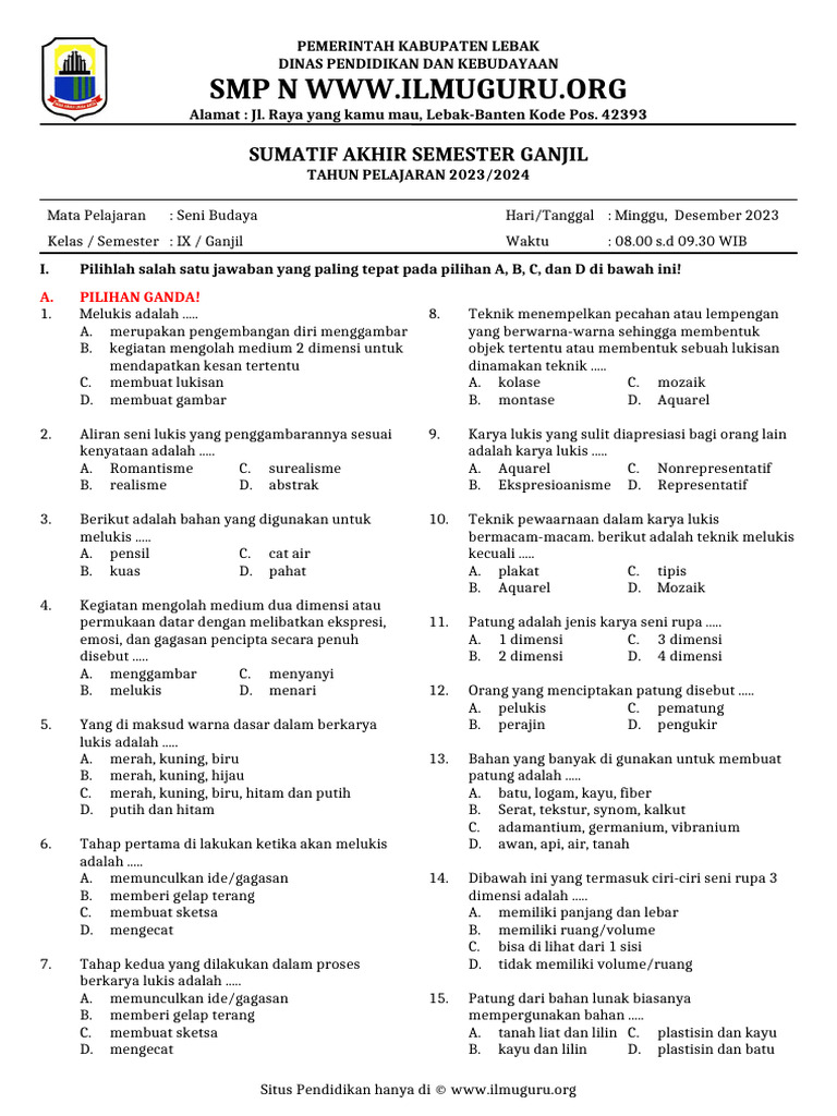 Soal SAS SBK (2) IX | PDF