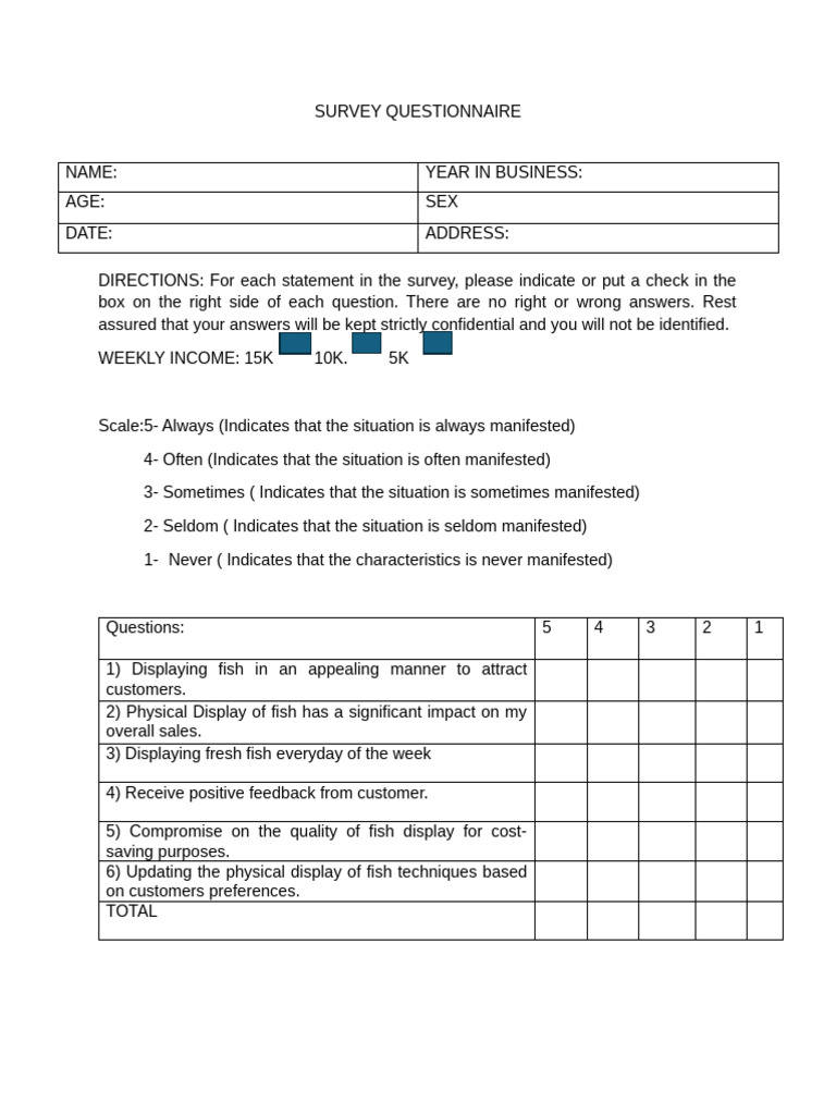 SURVEY-QUESTIONNAIRE | PDF