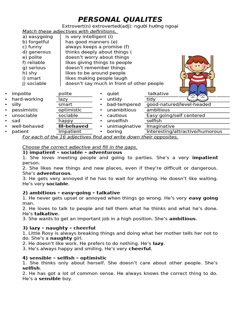 Anh VOCABULARY-PLUS-personal_qualities | PDF