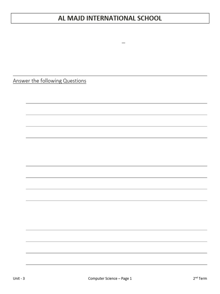 Chapter 3 - Worksheets 3 | PDF