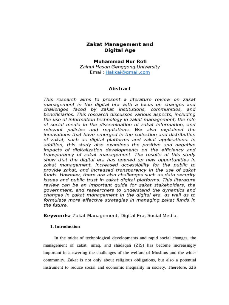 Zakat Management And | PDF
