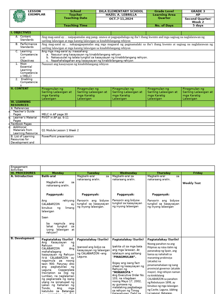 DLL Ap Week2 Q2 | PDF