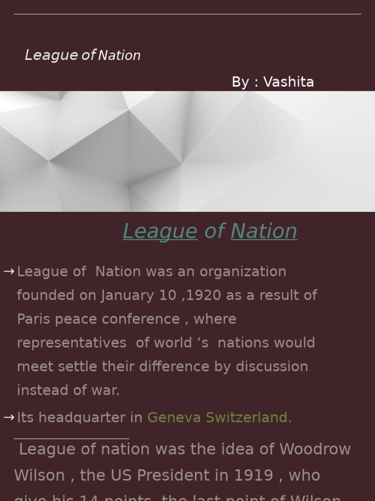 Vashita League of Nation | PDF | League Of Nations | Government