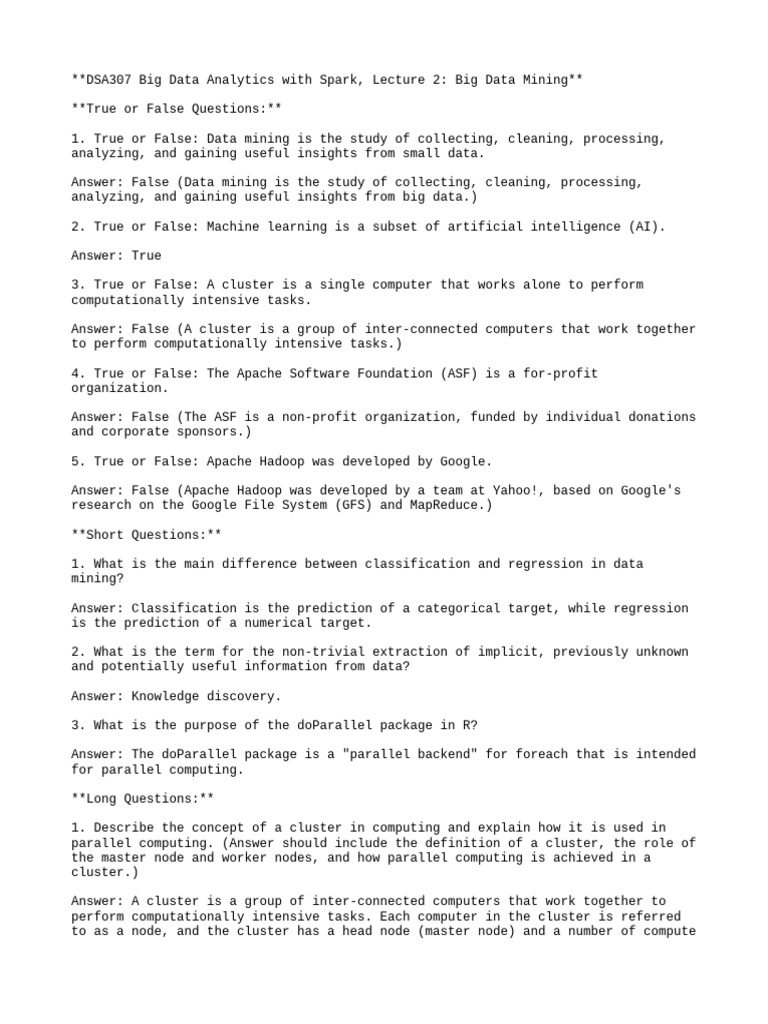 DSA307 Lecture 2 Final Out | PDF | No Sql | Apache Hadoop